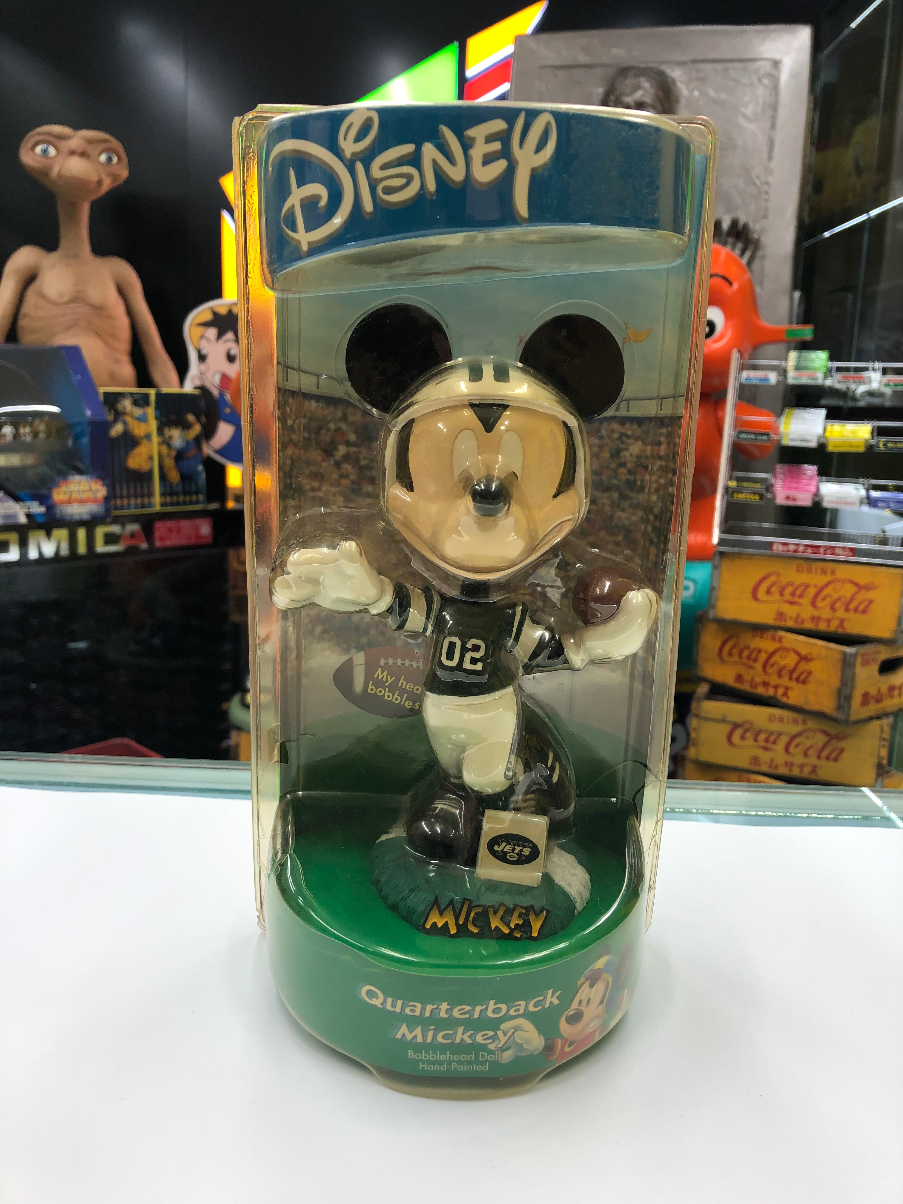 New York Jets 02 Quarterback Mickey Mouse Hand-Painted Bobblehead Doll